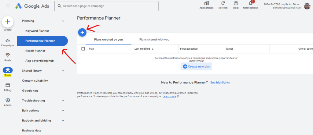 Hur Du Använder Performance Planner I Google Ads | TropSe